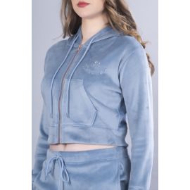 Cord Set Sky (Velvet zipper Hoodie)